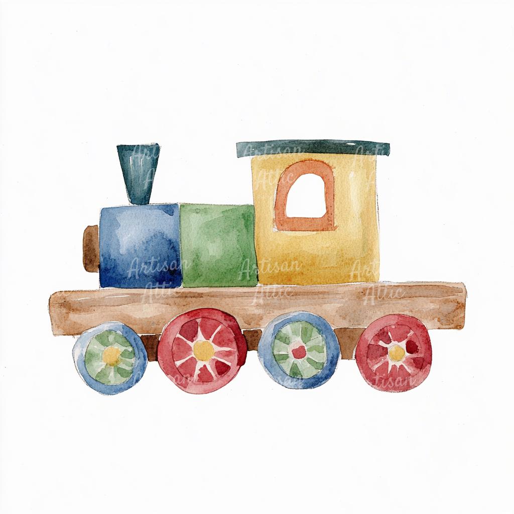 12 Watercolor Train Clipart | Cute Vintage Train Illustration | Kids ...