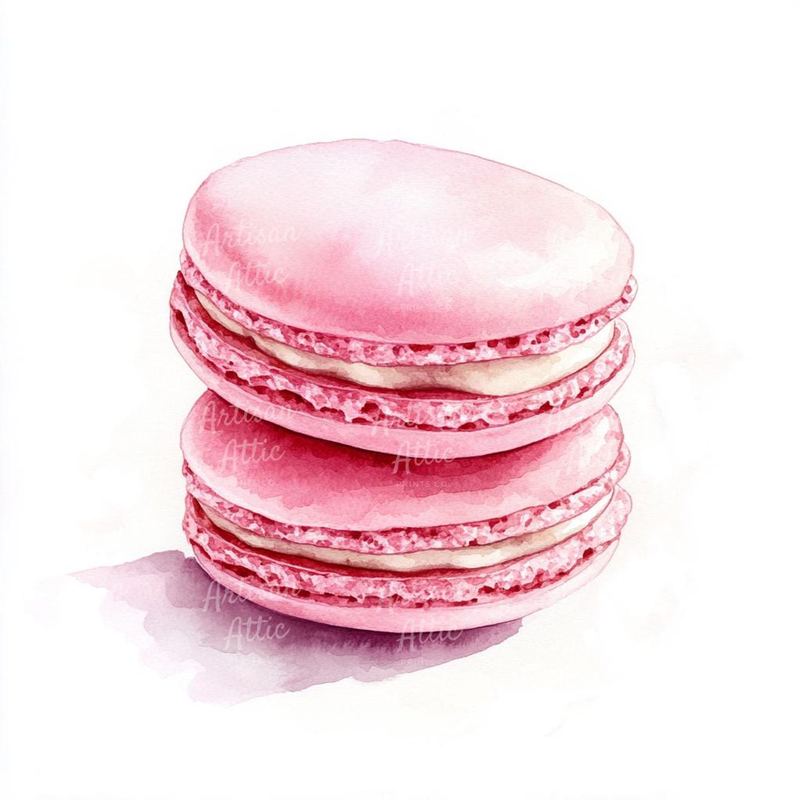 12 Pink Macaron Clipart | Watercolor Macaron Art | Sweet Pastry Clipart ...