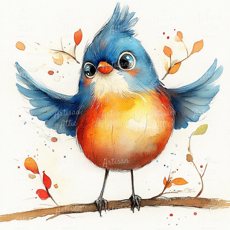 Cute Bluebird Clip Art - Etsy