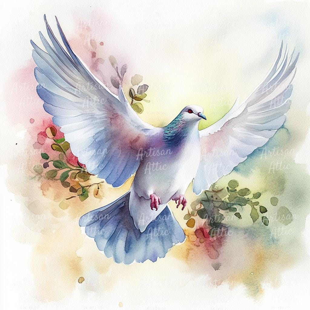 12 Elegant Watercolor Dove Clipart – Digital Crafting PNG for ...