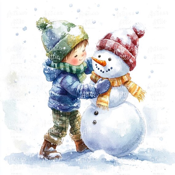 Building A Snowman Clipart