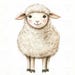12 Adorable Watercolor Sheep Clip Art for Digital Crafting, Scrapbook ...