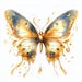 12 Elegant Gold Butterfly Watercolor Clip Art Digital Download ...