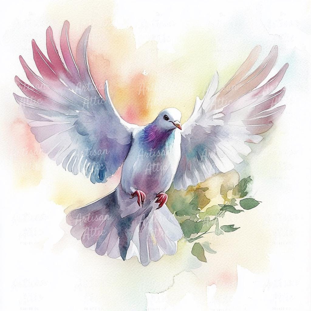 12 Elegant Watercolor Dove Clipart – Digital Crafting PNG for ...