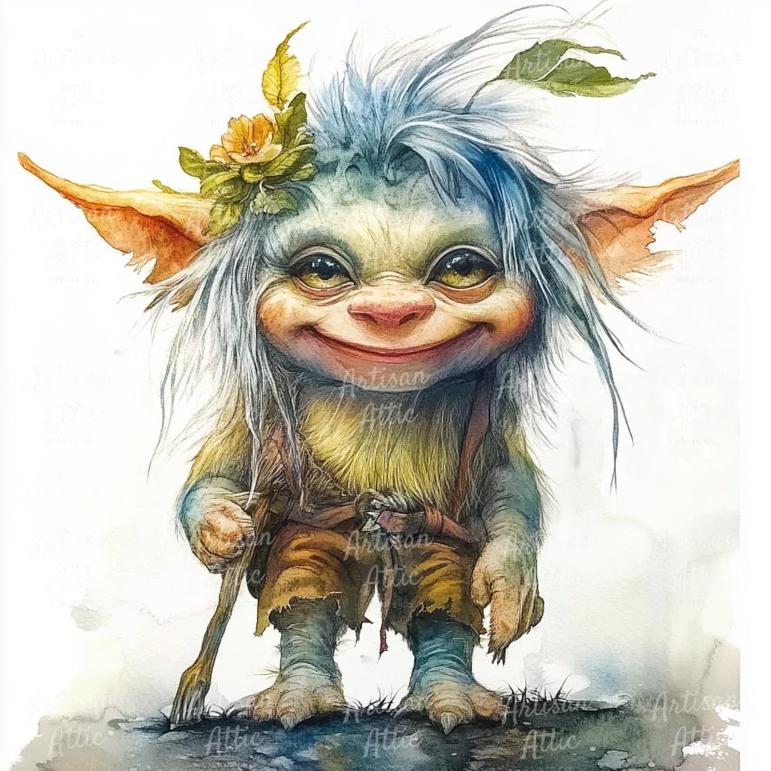 11 Watercolor Troll Clipart, Cute Troll Character, Digital Clipart ...
