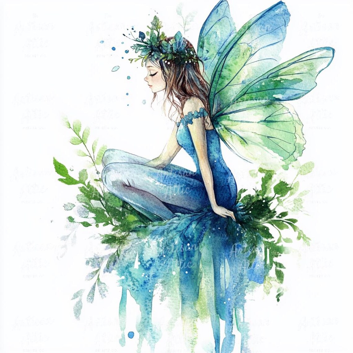 12 Enchanted Forest Fairy Watercolor Clipart – Digital Download PNG for ...