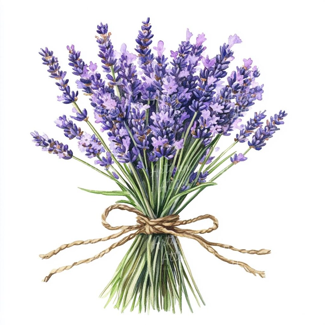 12 Watercolor Lavender Clipart | Lavender Bundle Illustration | Floral ...