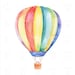 Pastel Rainbow Hot Air Balloon Watercolor Clipart (JPG, 15 Images) - Etsy