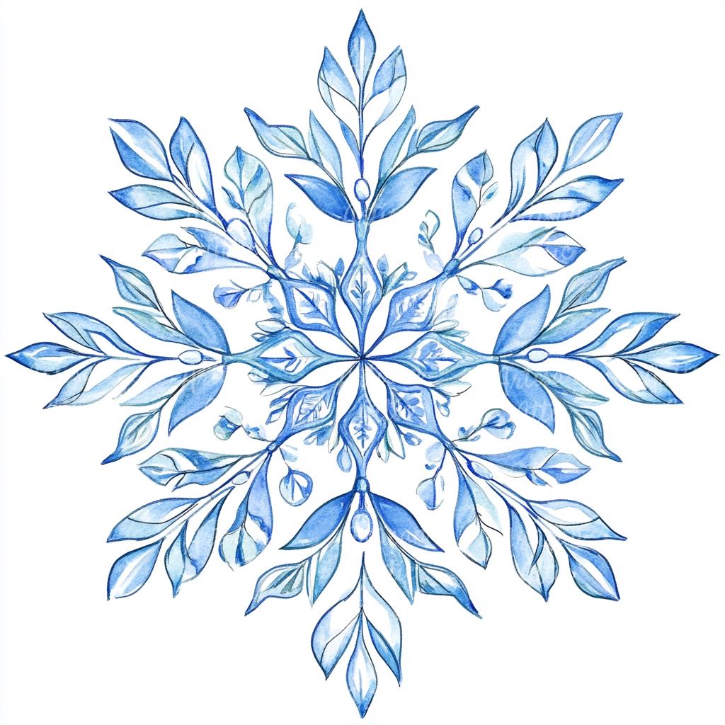 12 Watercolor Snowflake Clip Art for Winter Crafts, Christmas ...