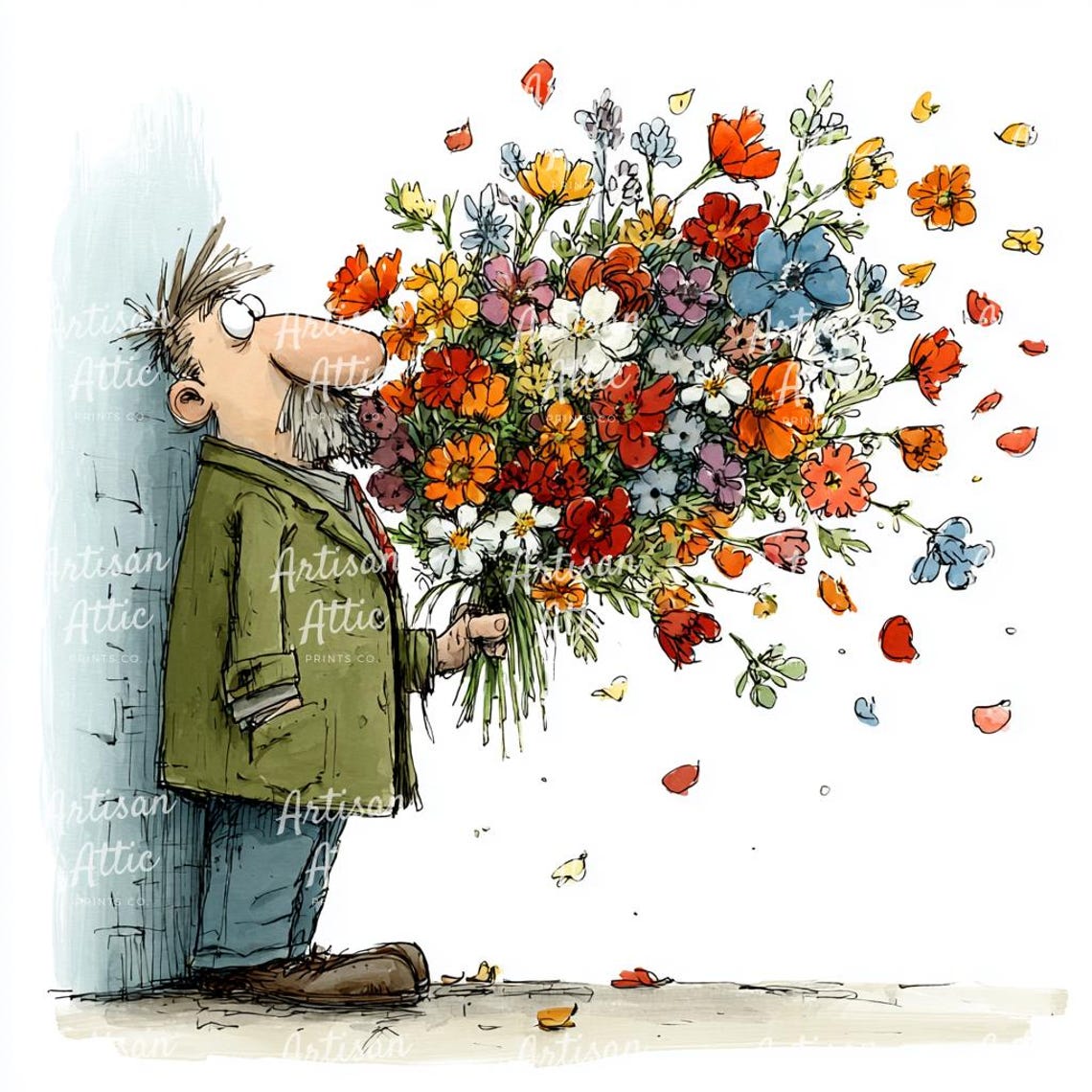 10 Florist Digital Clipart Funny Flower Shop Art Allergy Petals Flying ...
