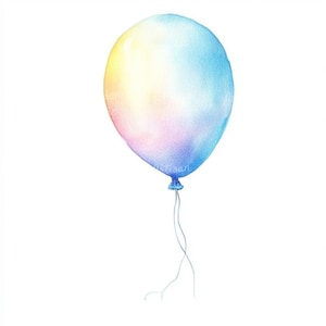 12 Watercolor Balloon Clipart, Colorful Balloon Illustration, Bright ...