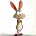 Watercolor Rabbit Clipart: Upright Ears, Crossed Arms (JPG Download ...