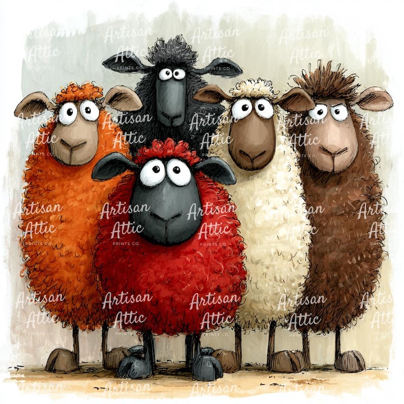 Watercolor Sheep Clipart: Playful Wool Texture PNG ( 14 JPG Images ...