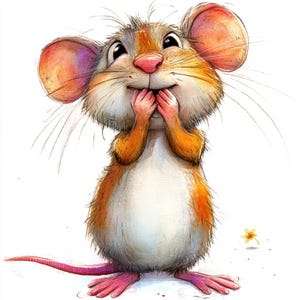 Watercolor Mouse Clipart, Adorable Forest Animal Illustration (digital ...