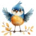 9 Playful Bluebird Watercolor Clip Art Digital Download | Cute Bird ...