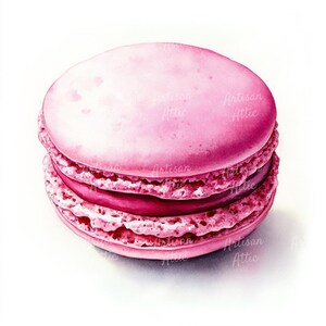 12 Pink Macaron Clipart | Watercolor Macaron Art | Sweet Pastry Clipart ...