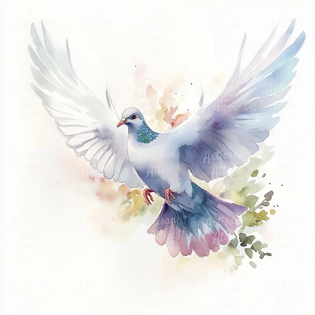 12 Elegant Watercolor Dove Clipart – Digital Crafting PNG for ...