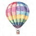 Pastel Rainbow Hot Air Balloon Watercolor Clipart (JPG, 15 Images) - Etsy