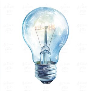 16 Watercolor Light Bulb Clip Art for Digital Crafting, Scrapbook ...