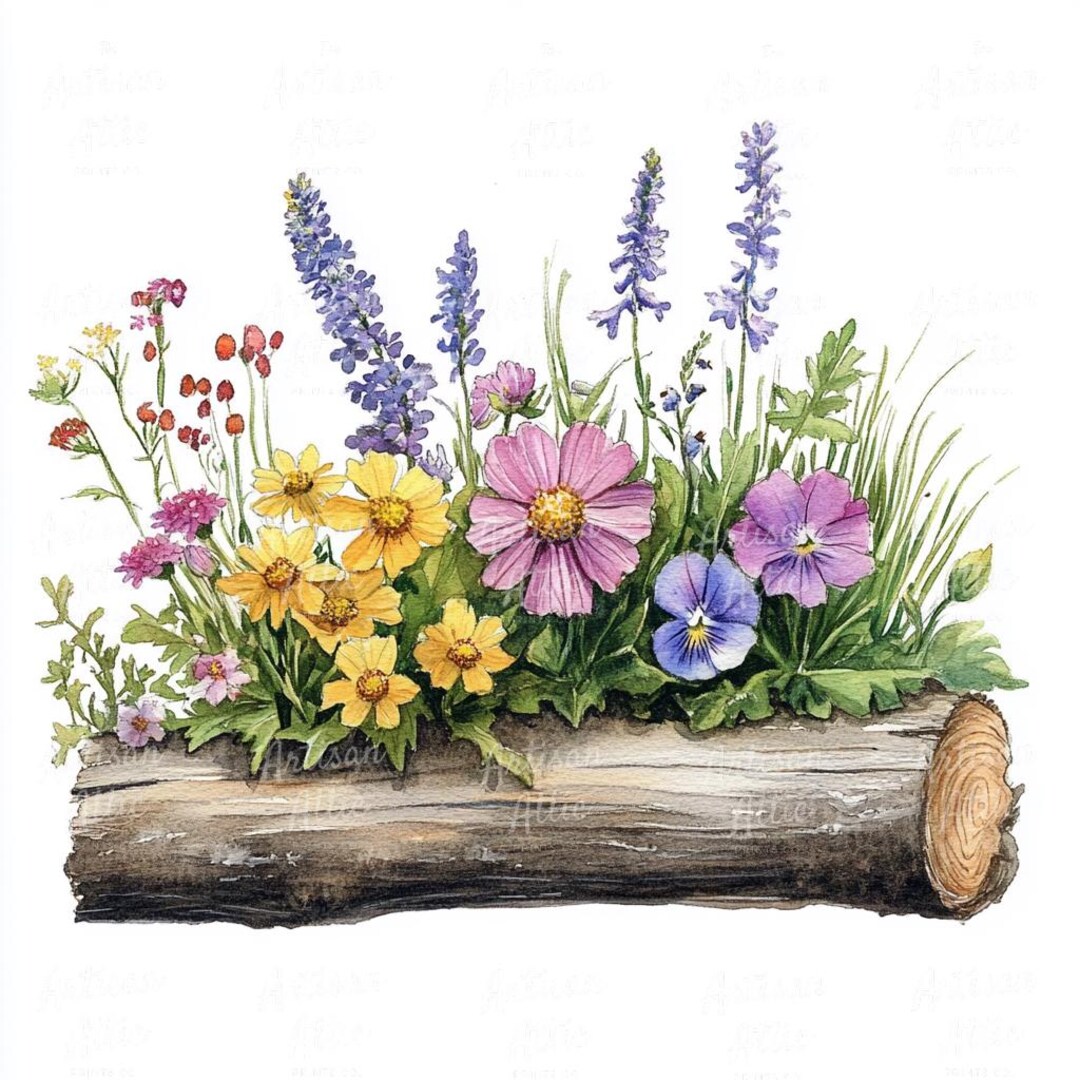 11 Watercolor Wildflowers Clip Art Digital Download | Rustic Floral ...