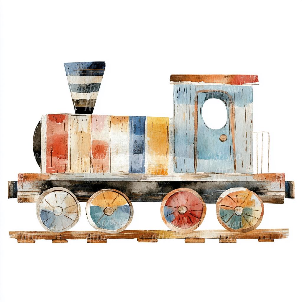 12 Watercolor Train Clipart | Cute Vintage Train Illustration | Kids ...