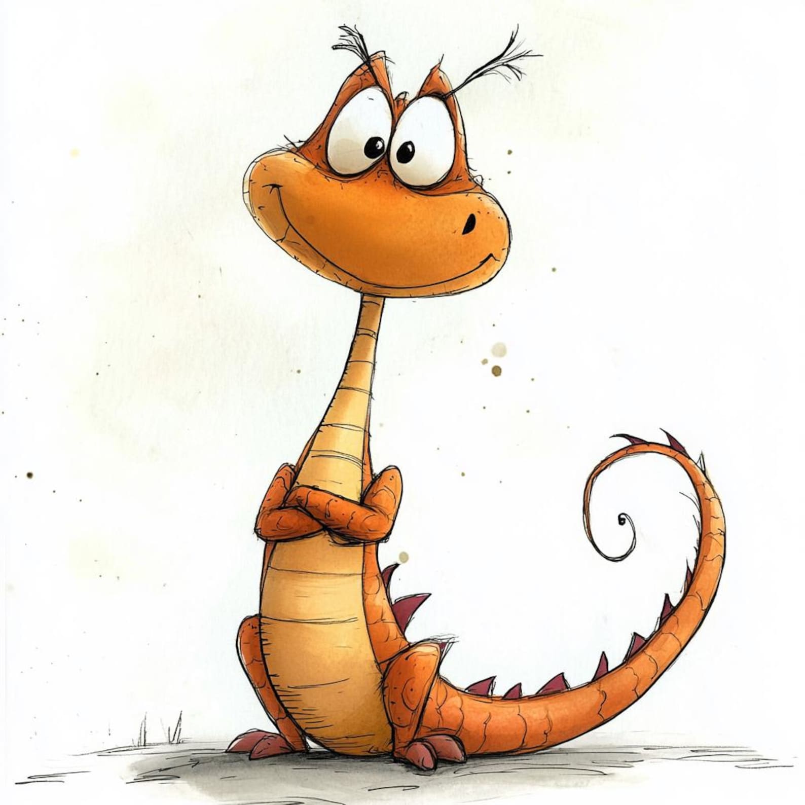 14 Funny Dragon Digital Clipart With Goofy Face, Watercolor Clipart ...