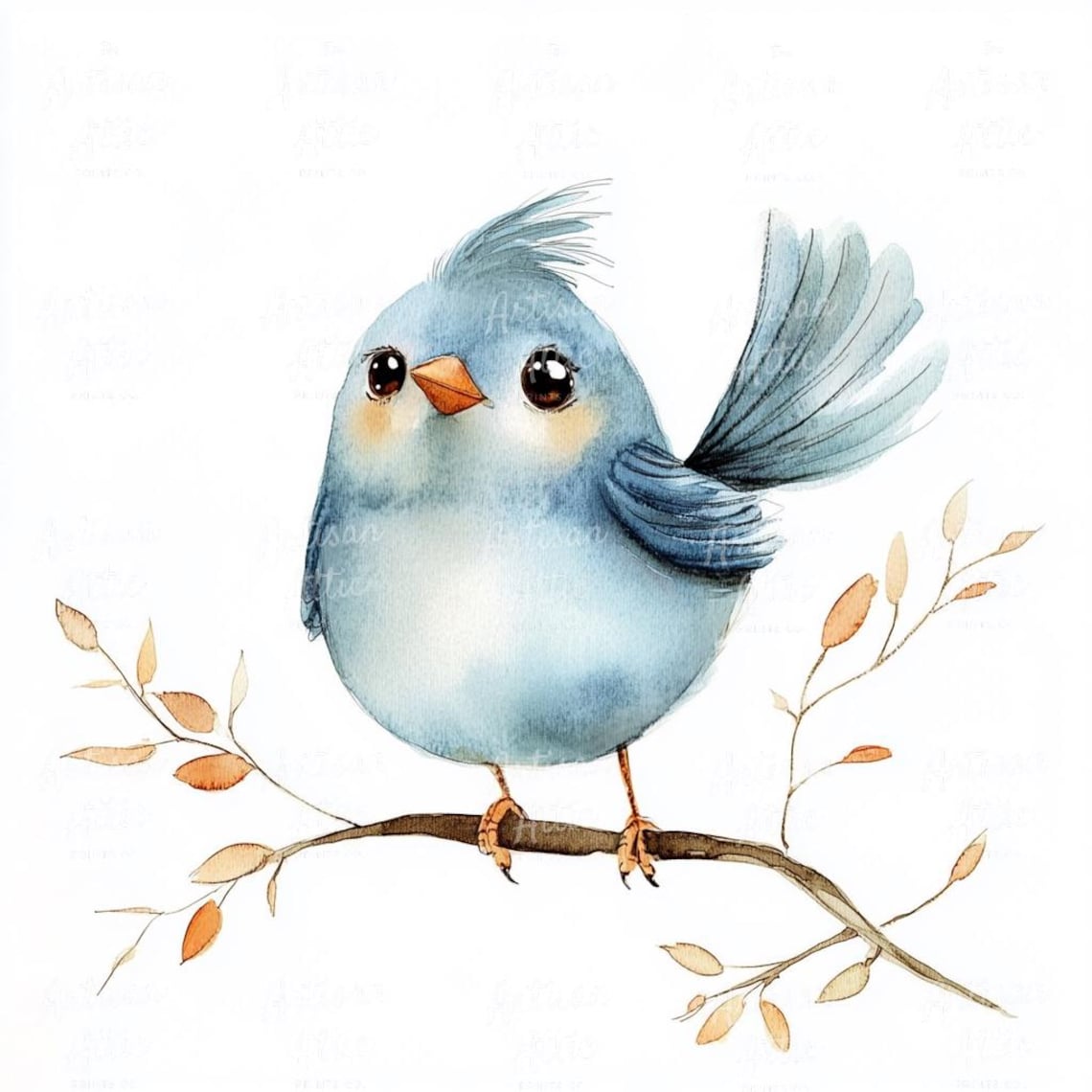 Watercolor Bird Clip Art | Whimsical Illustration (digital Download, 8 ...