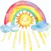 12 Watercolor Sun and Rainbow Clipart, Cute Rainbow Illustration, Happy ...