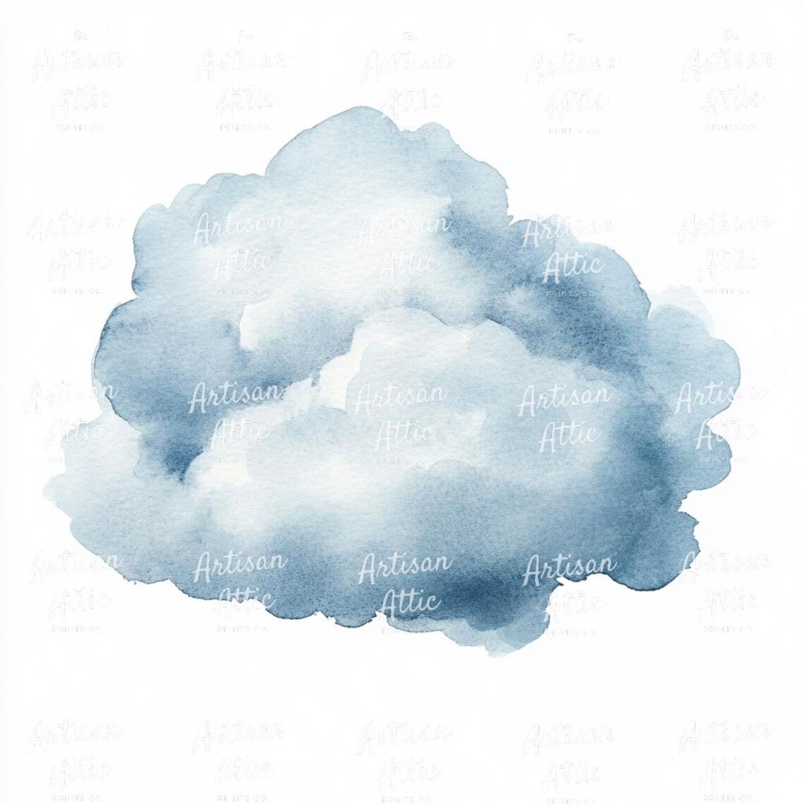 Blue Watercolor Clouds Clip Art – Scrapbook & Nursery Decor (digital ...
