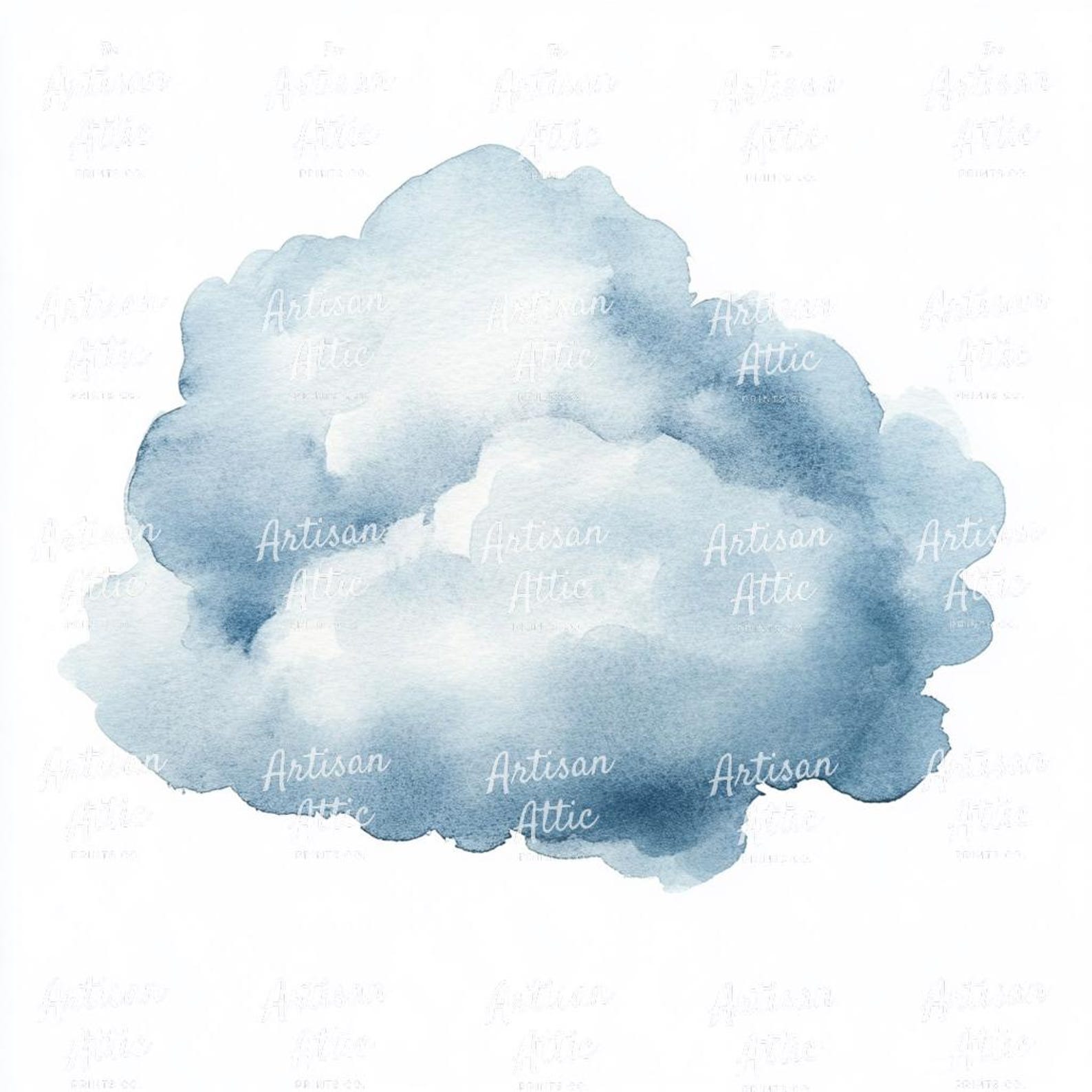 Blue Watercolor Clouds Clip Art – Scrapbook & Nursery Decor (digital ...