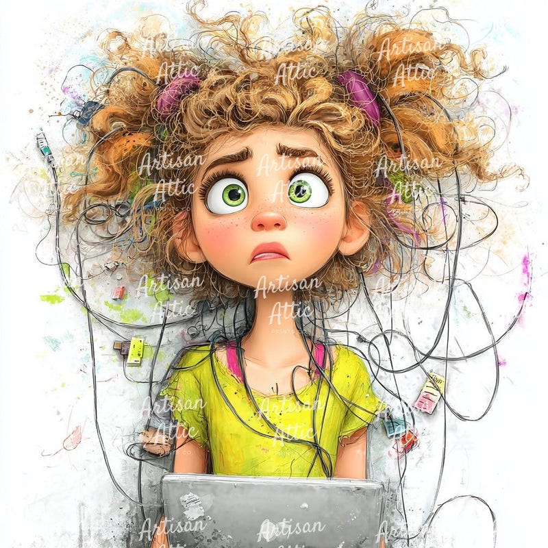 Quirky Computer Girl - Etsy