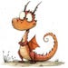 Funny Dragon Watercolor Clipart, Goofy Face (digital Download, 14 ...