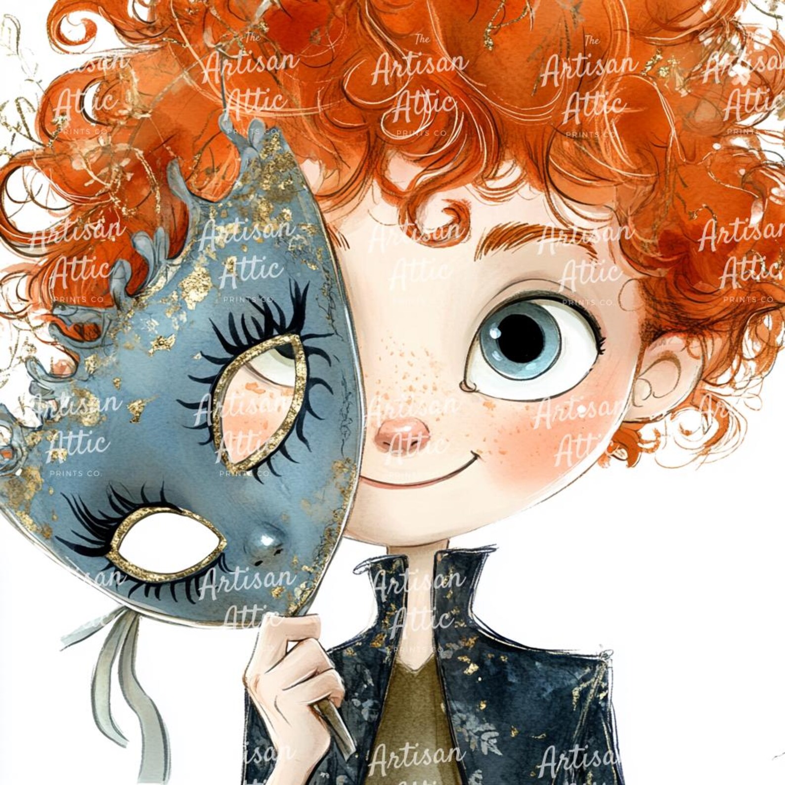 11 Clipart Images of Whimsical Boy in Costume, Quirky Watercolor Style ...