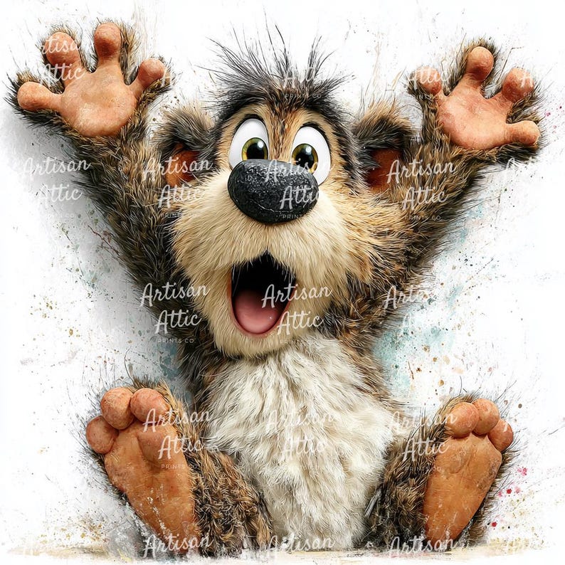 16 Quirky Cartoon Bear Clipart, Playful Animal Artwork, Nursery Wall ...