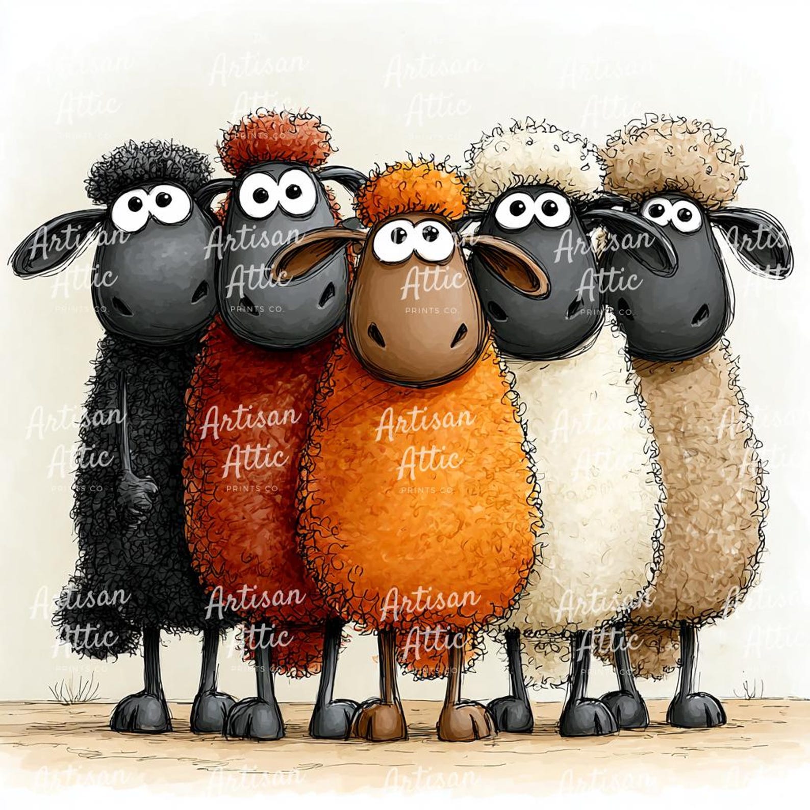 Watercolor Sheep Clipart: Playful Wool Texture PNG ( 14 JPG Images ...