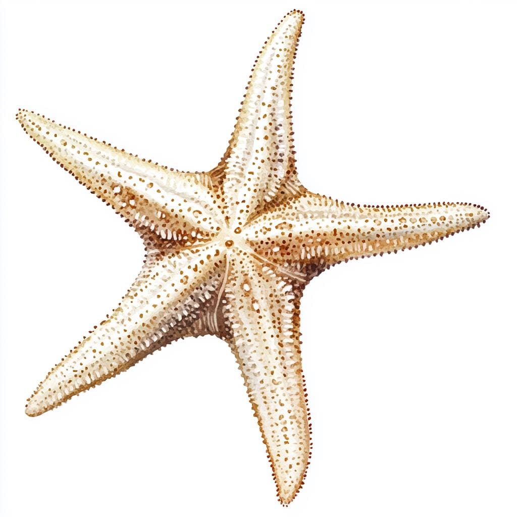 12 Watercolor Starfish Clipart, Hand-painted Sea Star, Ocean Clipart ...
