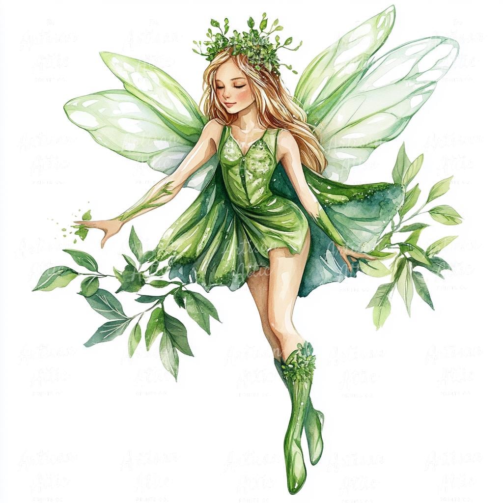 12 Enchanted Forest Fairy Watercolor Clipart – Digital Download PNG for ...