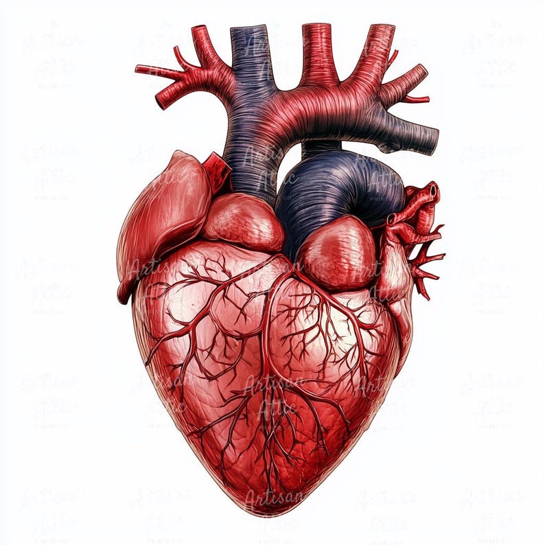 11 Highly Detailed Anatomical Human Heart Illustration – Realistic ...