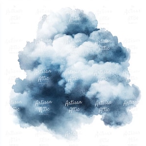 Blue Watercolor Clouds Clip Art – Scrapbook & Nursery Decor (digital ...