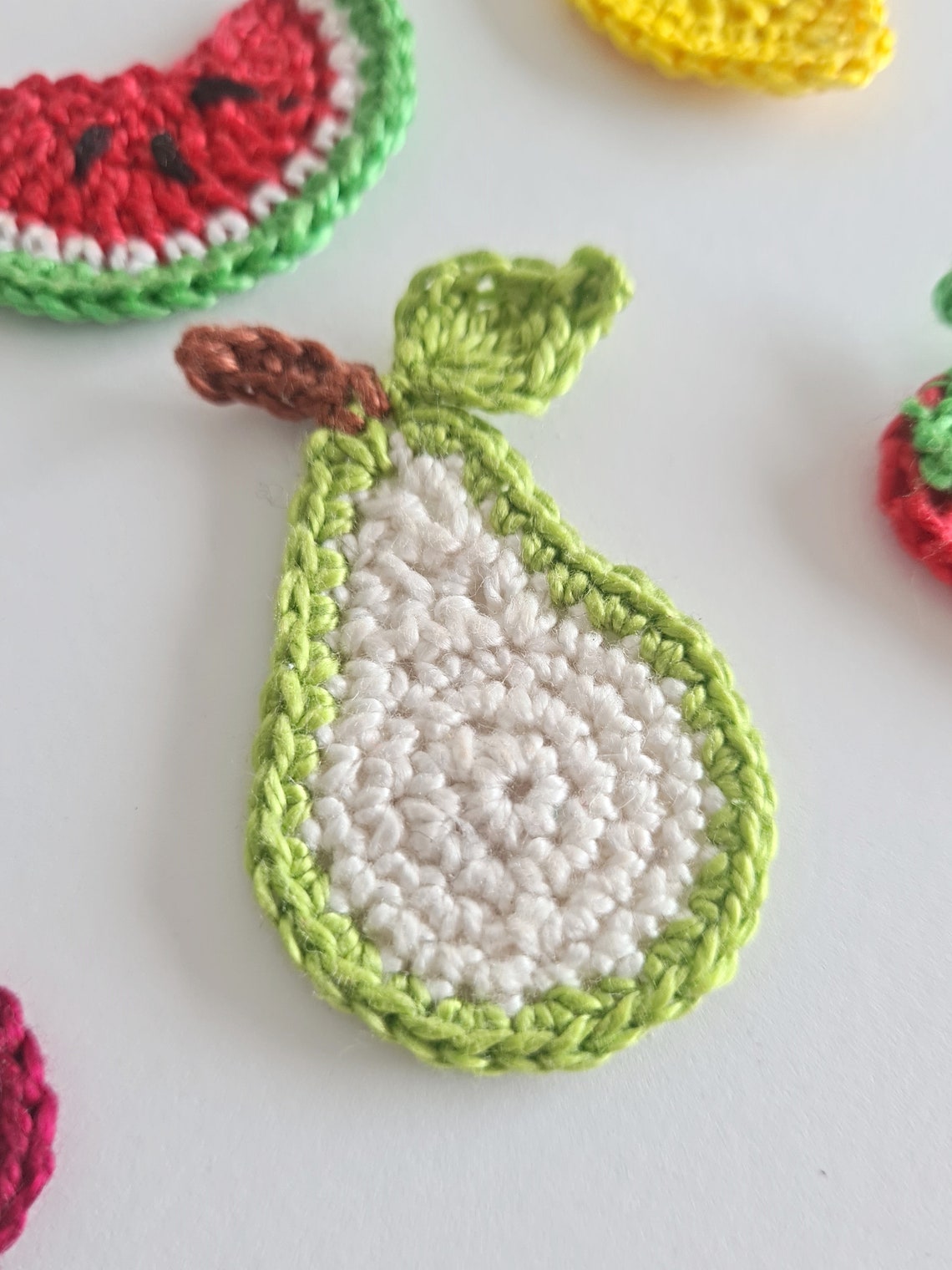 Crochet Fruits Applique Summer Fruits Embellishments Apple Cherry ...