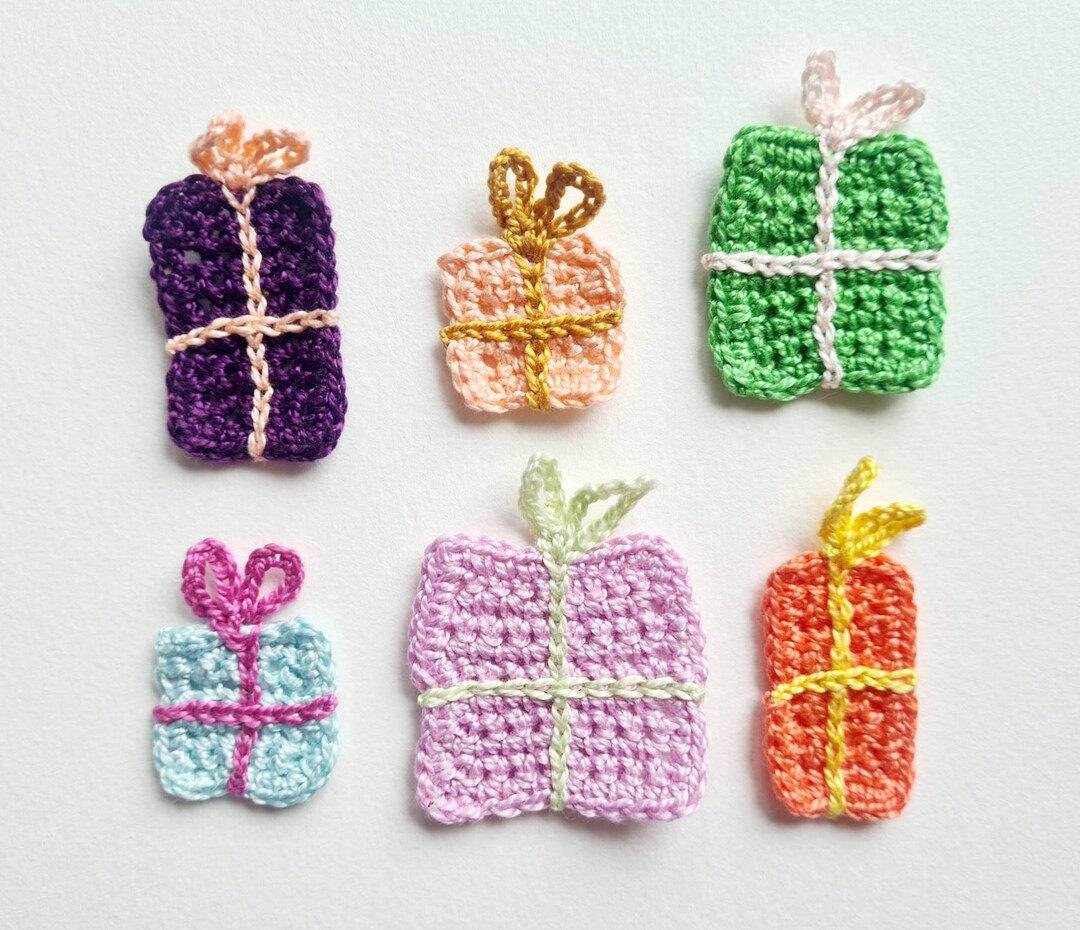 Crochet Presents Applique Colorful Gifts Embellishment Christmas ...
