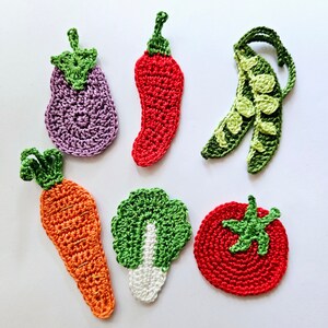 Crochet Vegetable Applique Kids Applique to Sew on Carrots Patches Food ...