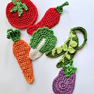 Crochet Vegetable Applique Kids Applique to Sew on Carrots Patches Food ...