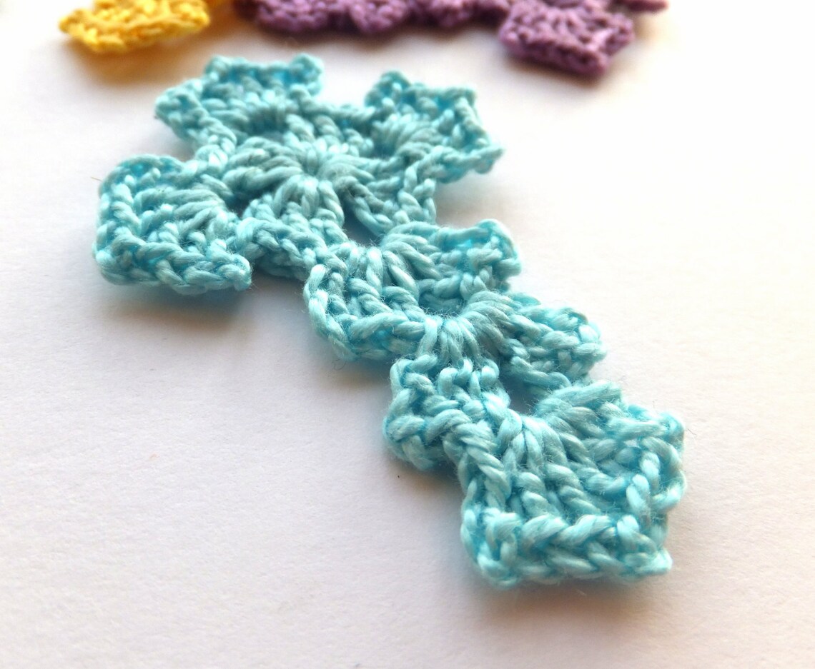 Crochet Crosses Pastel Crosses Applique Christening Favors Baptism ...
