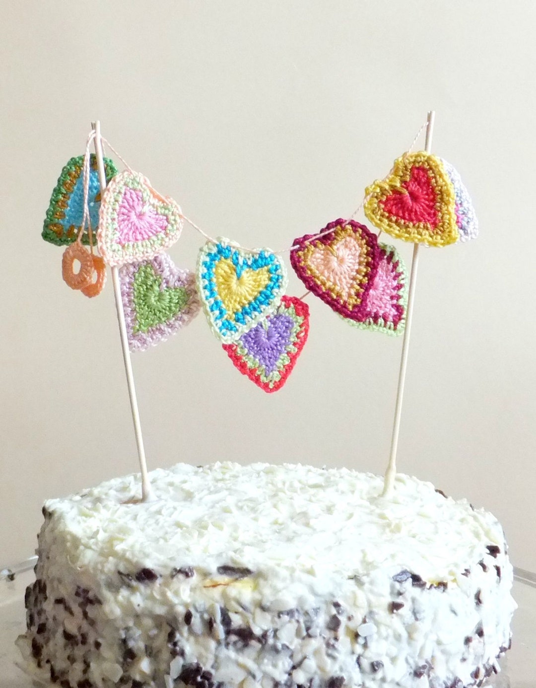 Hearts Cake Topper - Hearts Garland - Valentines Day Decoration ...