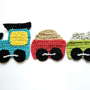 Crochet Train Applique Train Patches Colorful Kids Clothing Patches DIY ...