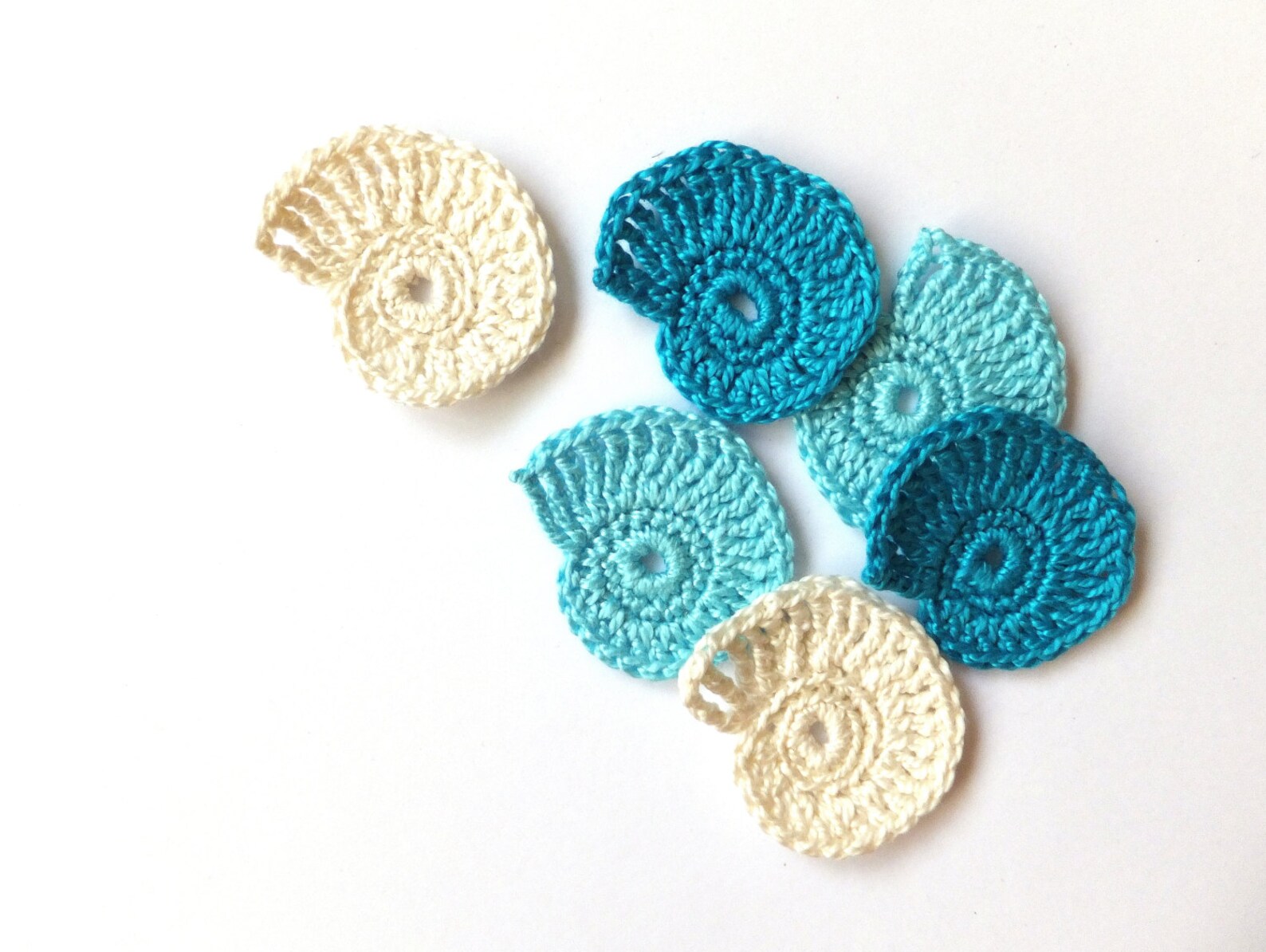 Sea Shell Appliques Beach Party Decorations Crochet Sea | Etsy