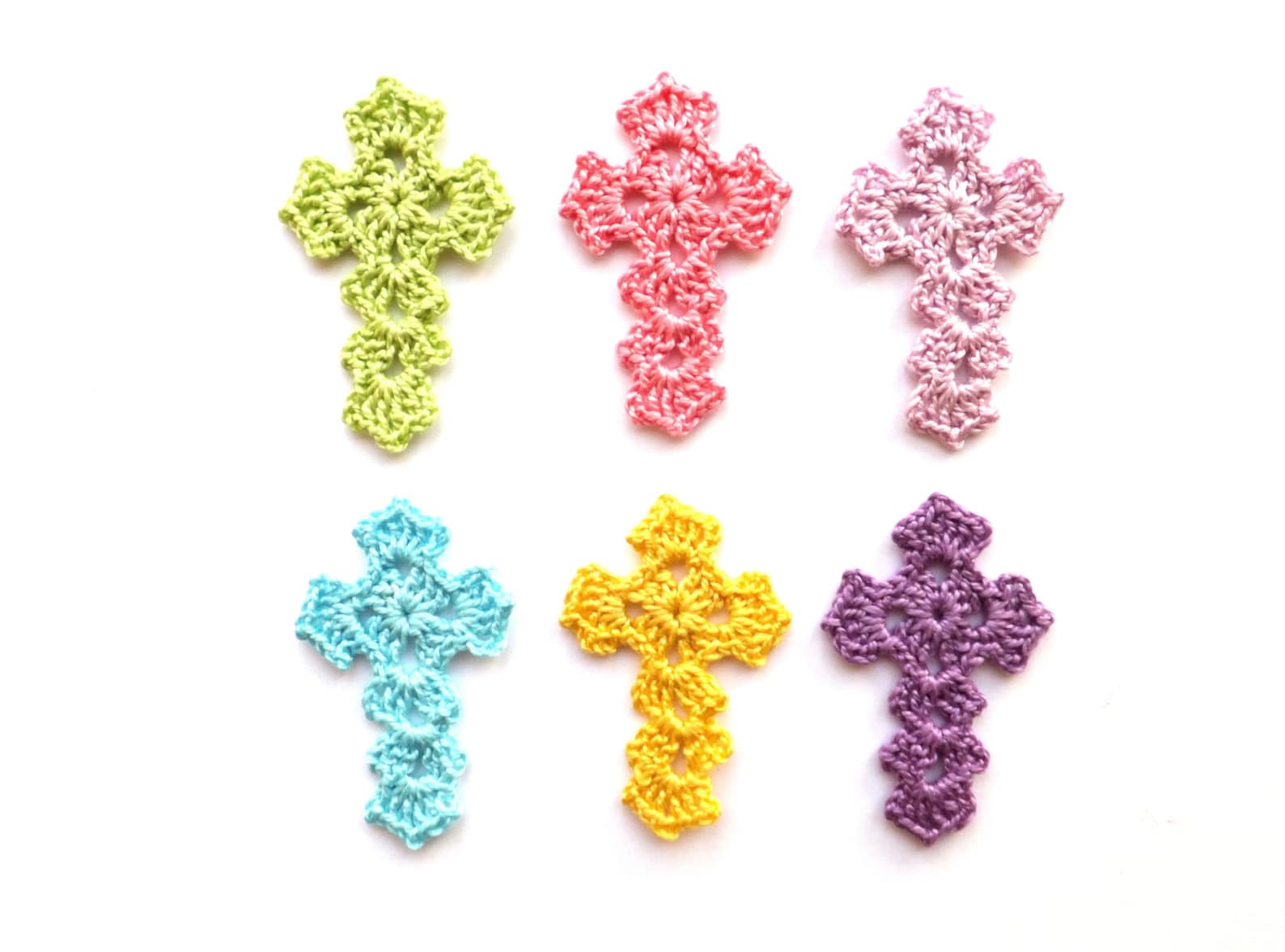 Crochet Crosses - Pastel Crosses Applique - Christening Favors ...