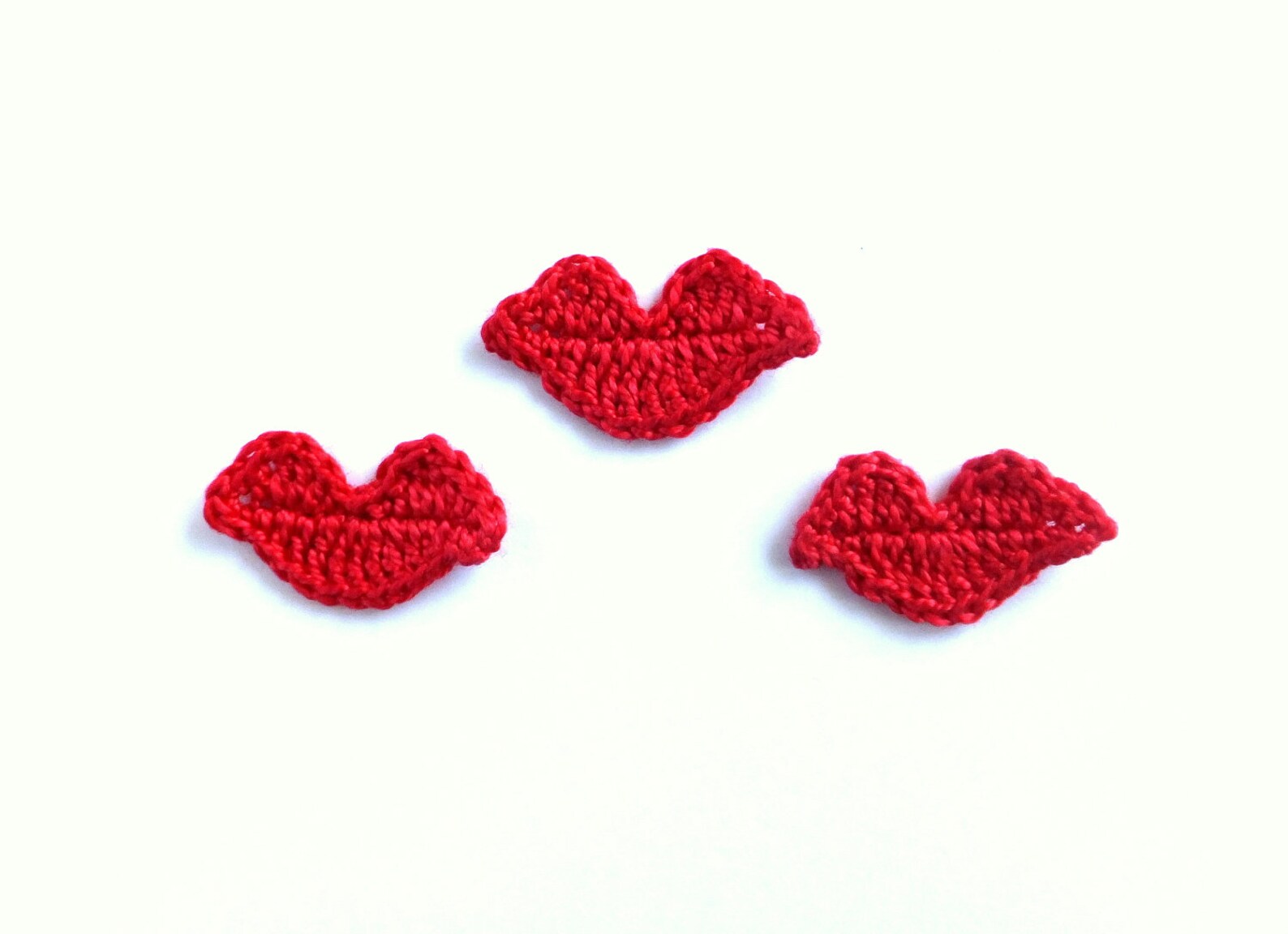 Red Lips Applique Crochet Lips Embellishments Valentines Day ...