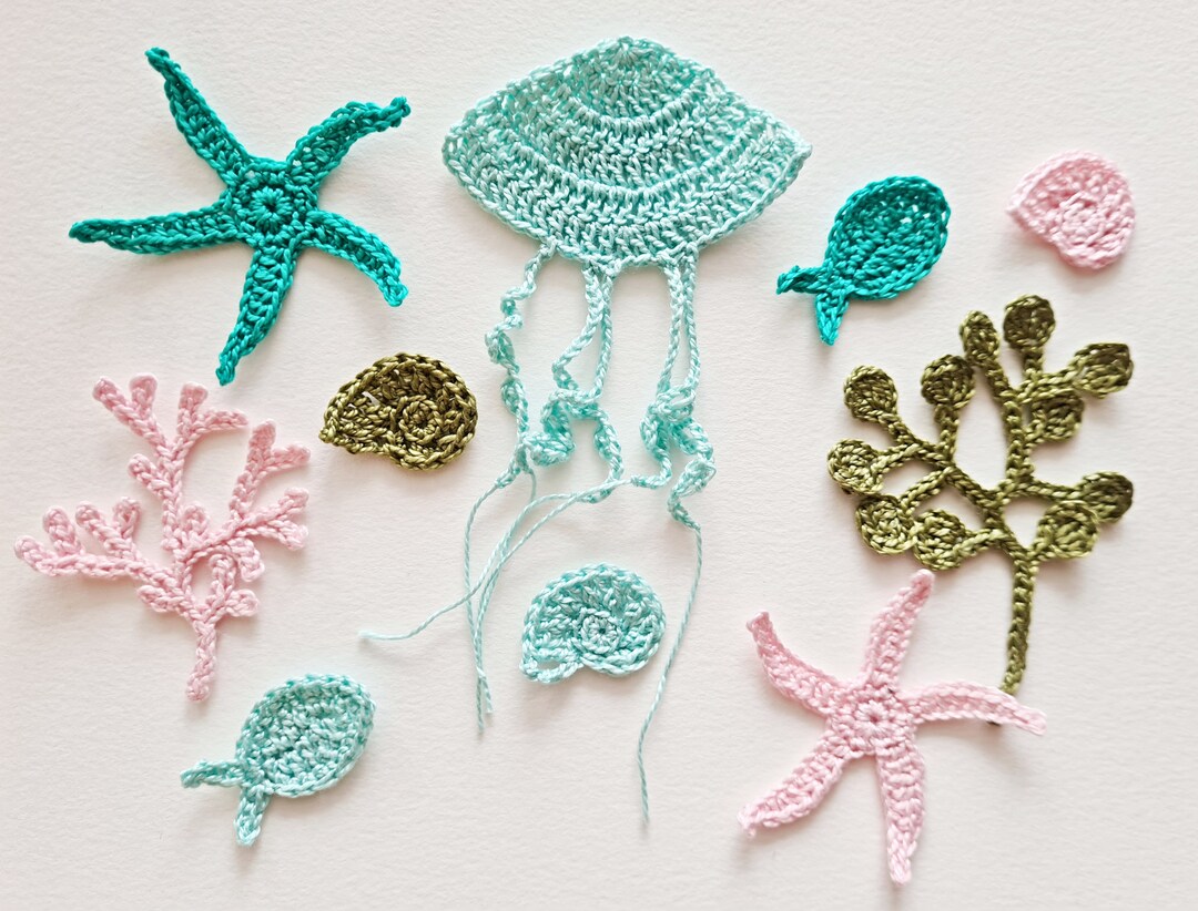 Ocean Life Appliques Sea Themed Appliques for Clothes Fish Applique Jellyfish Decorations Sea ...